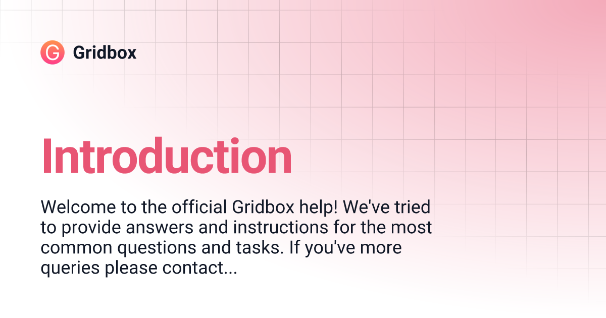 Introduction | Gridbox